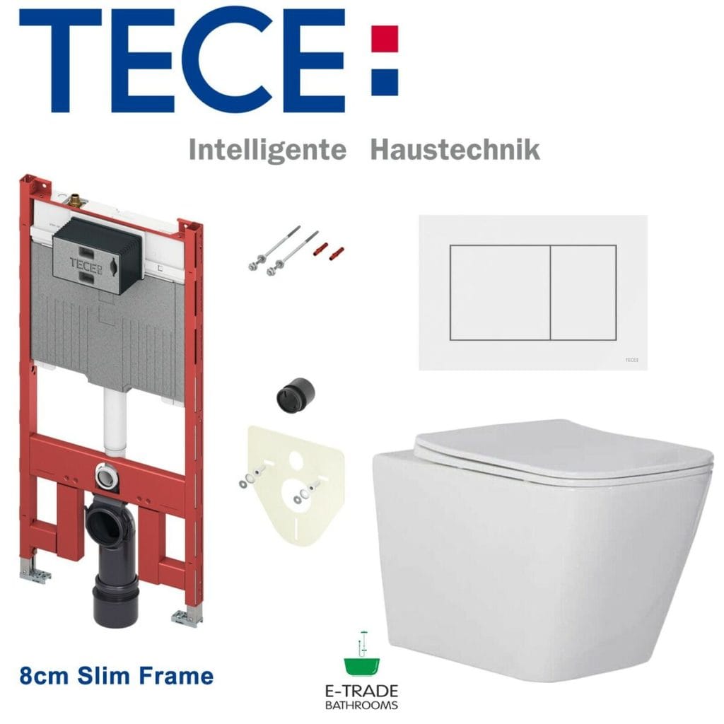 Ugradni vodokotlić TECE + Bela Now tipka + Elegant WC šolja - BG-Sanitarija